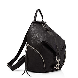 Rebecca Minkoff womens Julian Backpack Backback, Black With Silver, One Size US