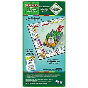 Monopoly Buy Everything Expansion | Add More Fun to Classic Monopoly Game and Play Faster | Ages 8+ | 2-6 Players | 40 Mins. | Family Board Games