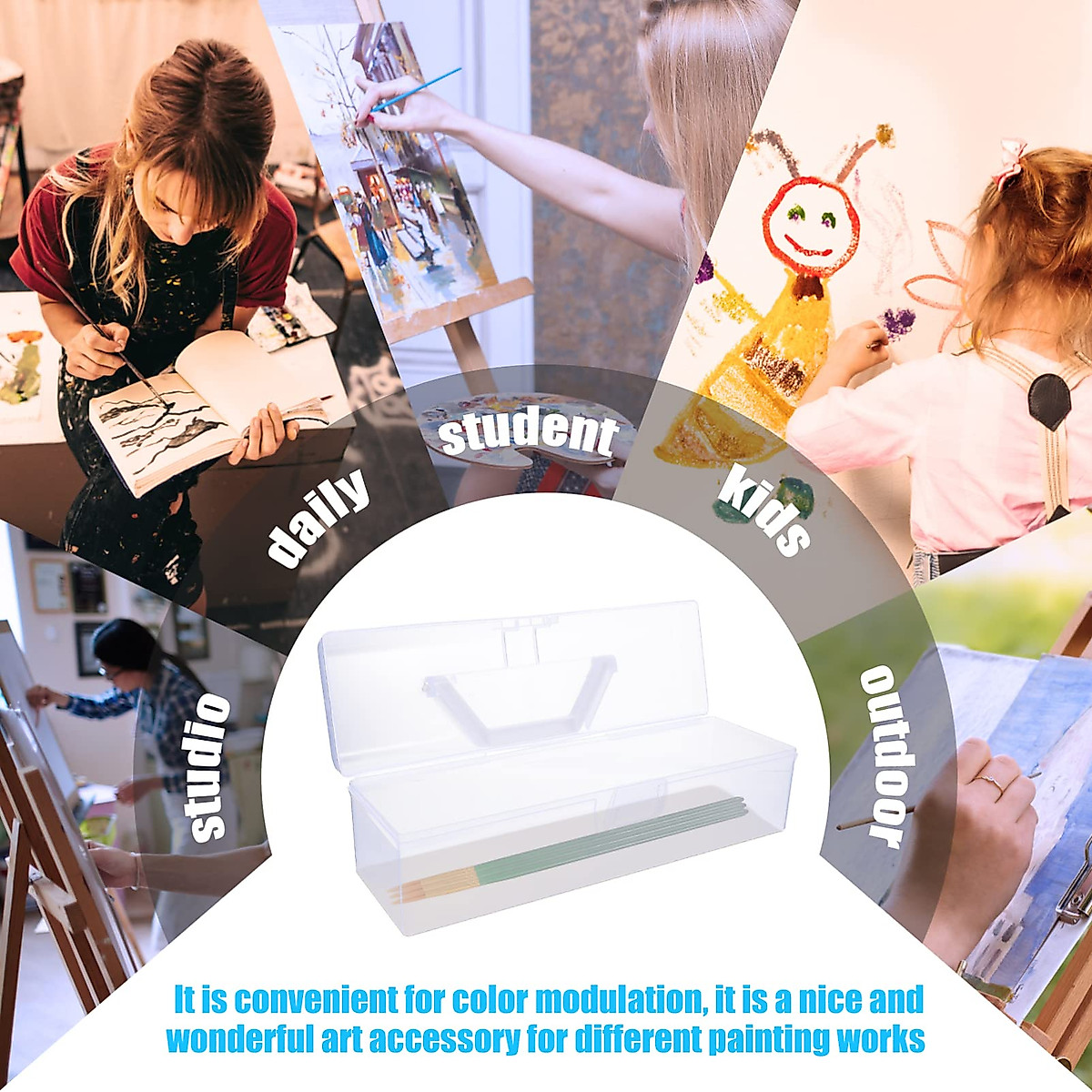 VICASKY Plastic Storage Box, 2pcs Clear Organizer Container with Handle, Multipurpose Storage for First Aid, Sewing, Painting Arts Tools