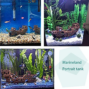 Ulifery Aquarium Shipwreck Sunken Pirate Ship, Fish Tank Decorations Battleship War Boat for Betta Extra Large XL for 55-75 Gallon Tank
