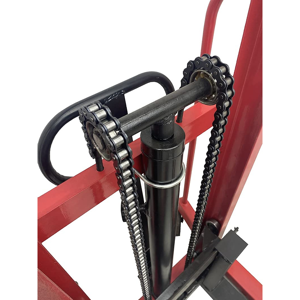 TECHTONGDA Manual Hydraulic Hand Pump Stacker Pallet Stacker Lift Truck Hydraulic Lift Handling Tools with 2200lbs Capacity 63" Lift Height for Single Sided Pallet