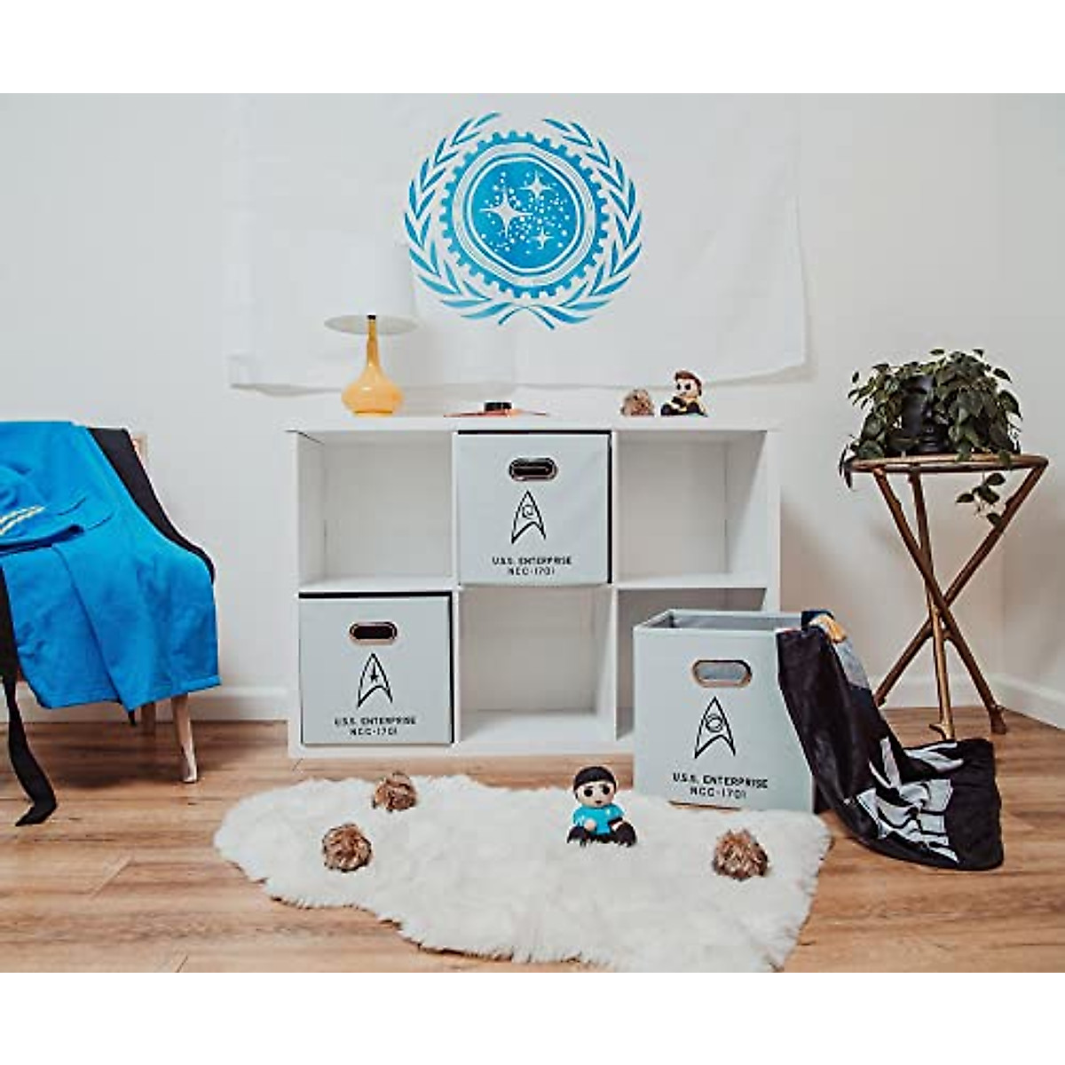 Star Trek: The Original Series NCC-1701 13-Inch Fabric Storage Bin Cube Organizers, Set of 3