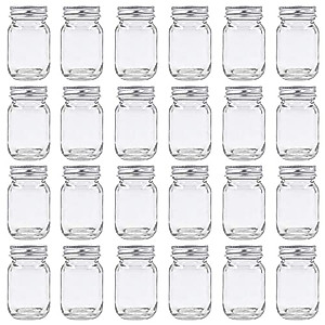 U Pack 2oz Mason Jar with Silver Lid for Honey Jam Spice Pack of 24 Sets