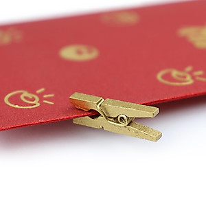 HEEHEE 100 PCS 1 Inch Gold Mini Clothespins Small Clothes Pin Natural Texture Wooden Clips for Food Package Clips Hanging Photo