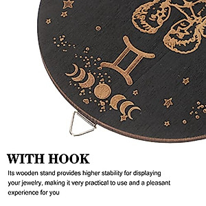 DECHOUS 2pcs Wooden Crystal Shelf Display Antique Stone Display Rack Essential Oil Holder Bohomian Wall Decor Witch Supplies for Stone Stone Bottle