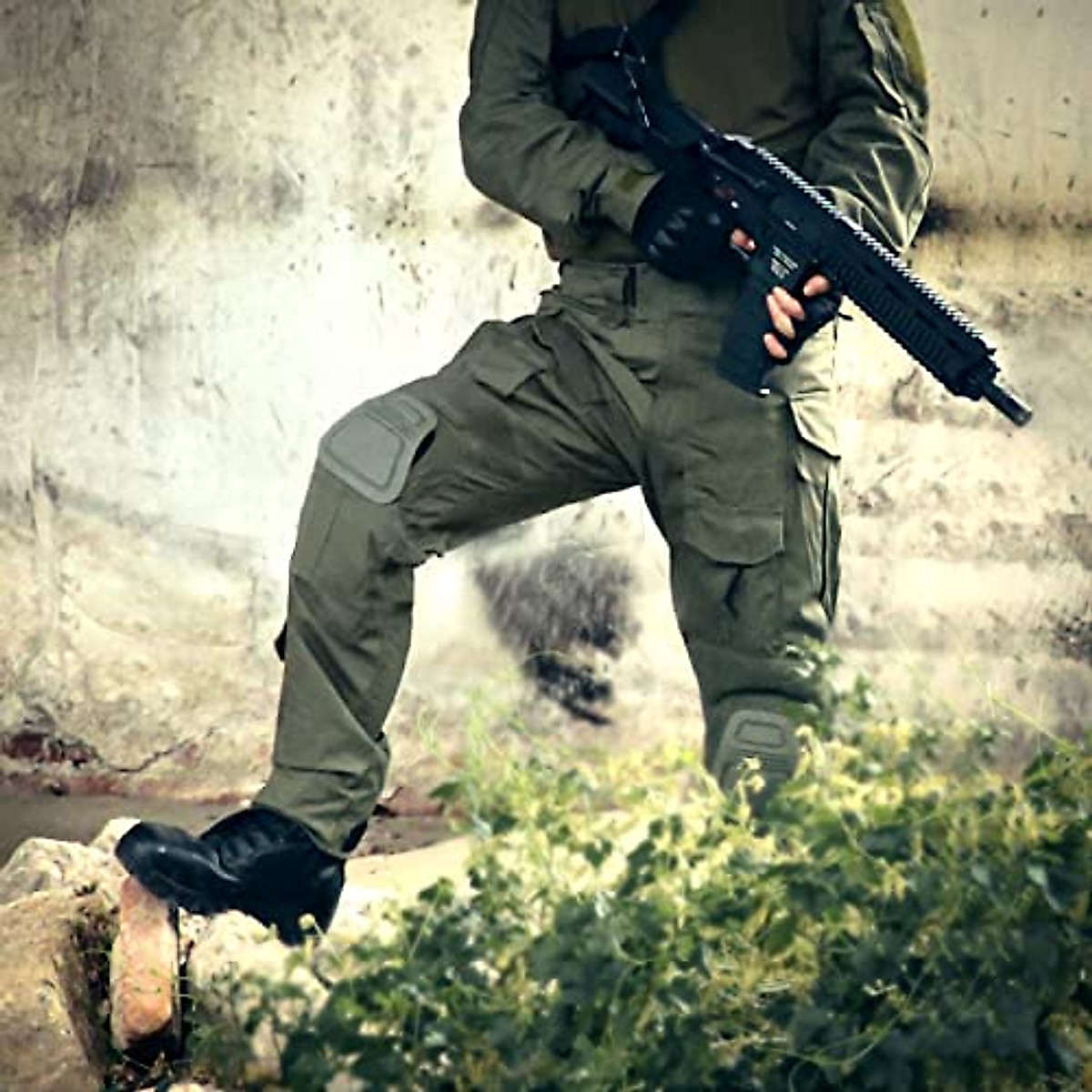 DRAGON EDGE Men G3 Combat Pants Tactical Pants with Knee Pads Military Paintball Airsoft Water Proof Rip-Stop Trousers (Army Green, S)