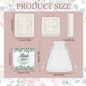 Dansib 240 Pcs Cross Soap Baptism Favors Set, 80 Pcs Scented Soap Favors 80 Pcs Bags and 80 Pcs Cards Baby Baptism Favor for Baby Shower Christening Communion Wedding Bridal Party Guests Decoration