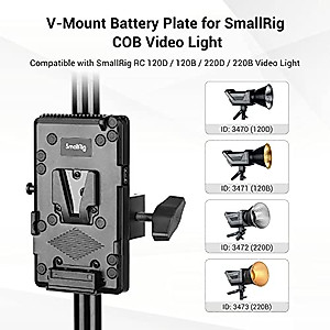 SmallRig V-Mount Battery Plate, Battery Charging Module RA V1 for SmallRig COB Video Light - 3676