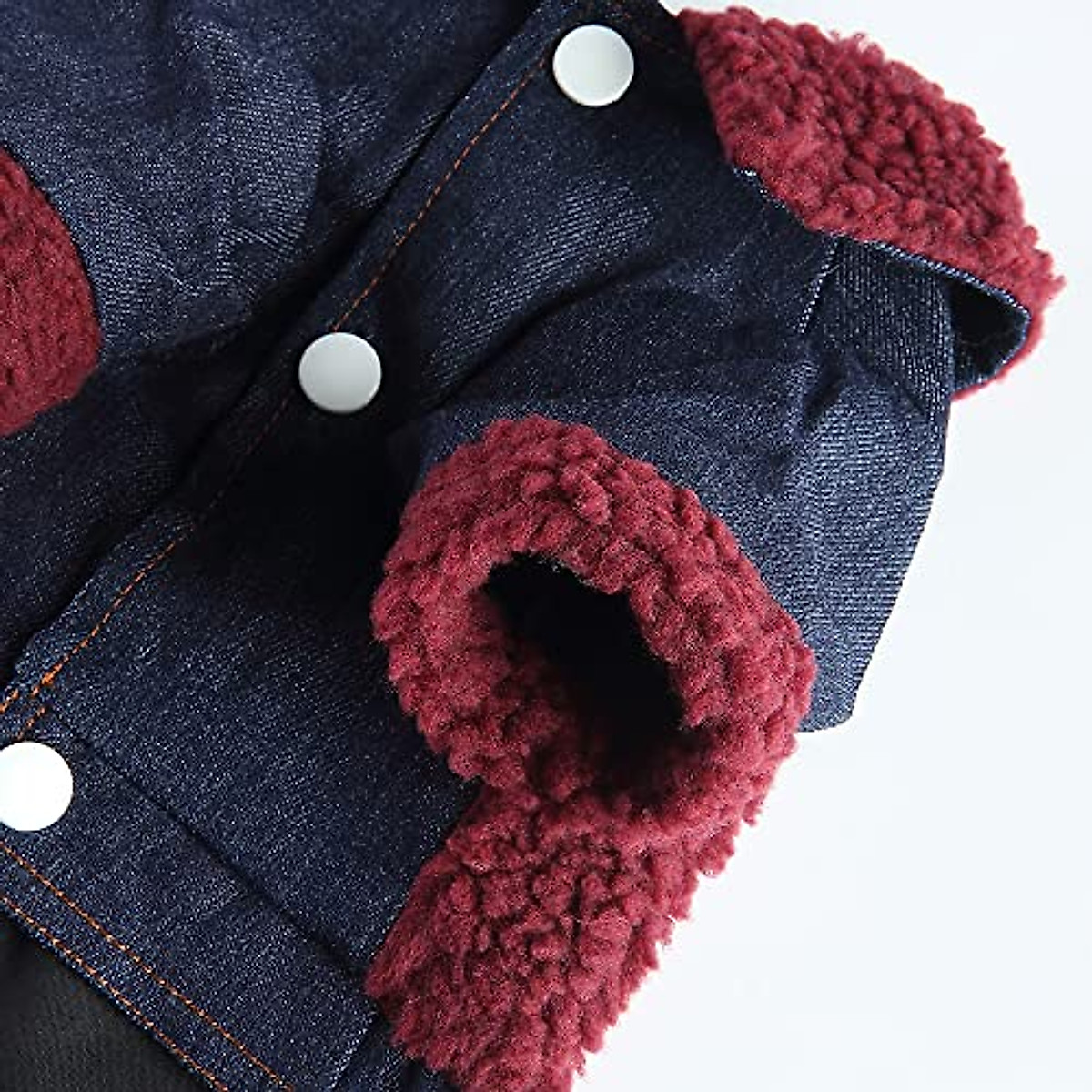 Winter Coats for Medium Large Dogs,Fleece Denim Warm Puppy Jacket for Cold Weather,V-Collar Dog Vest Sweater Clothes