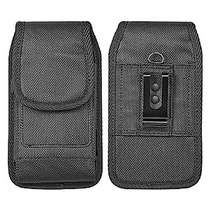 LUXMO Rugged Heavy Duty Cell Phone Carrying Holder Belt Clip Holster Case Pouch for Samsung Galaxy S24 Ultra S24 + S24 iPhone 15 Pro Max iPhone 15 Pro iPhone 15 Plus iPhone 14 Pro iPhone 14 Pro Max