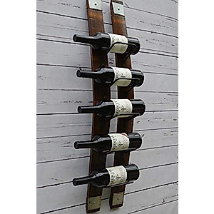 Wine Rack, 5 - Bottle Wine Stave wine rack with steel banding