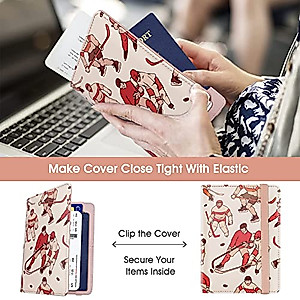 MLMLANT Passport Holder Travel Wallet, RFID Blocking Leather Passport Cover Case with Wallet for Credit Card, Money, Boarding, Vaccine Card Holder 【Travel Gifts for Women Men and Couples】