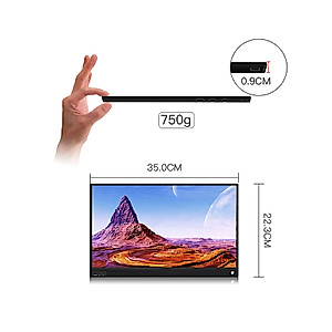 DFZ Portable Monitor 15.6 Inch Laptop Monitor HDMI Computer Display Gaming Monitor Speakers, External Monitor for Laptop PC