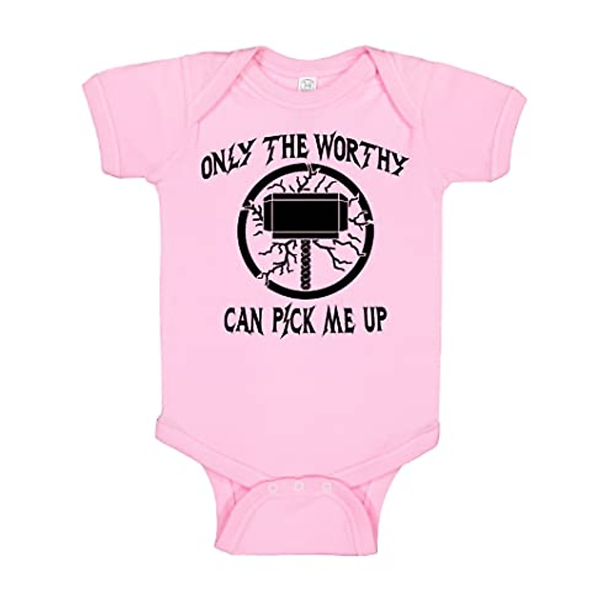 Sunray Clothing Only The Worthy Can Pick Me Up Thor Baby Onesie (12 Months, Red)
