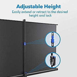 HYZ Projector Screen with Stand, 100 inch Large Indoor Outdoor PVC Movie Projection Screen 4K HD 16:9 Wrinkle-Free Design for Backyard Movie Night(Easy to Clean, 1.1Gain, 160°Viewing Angle&Carry Bag)