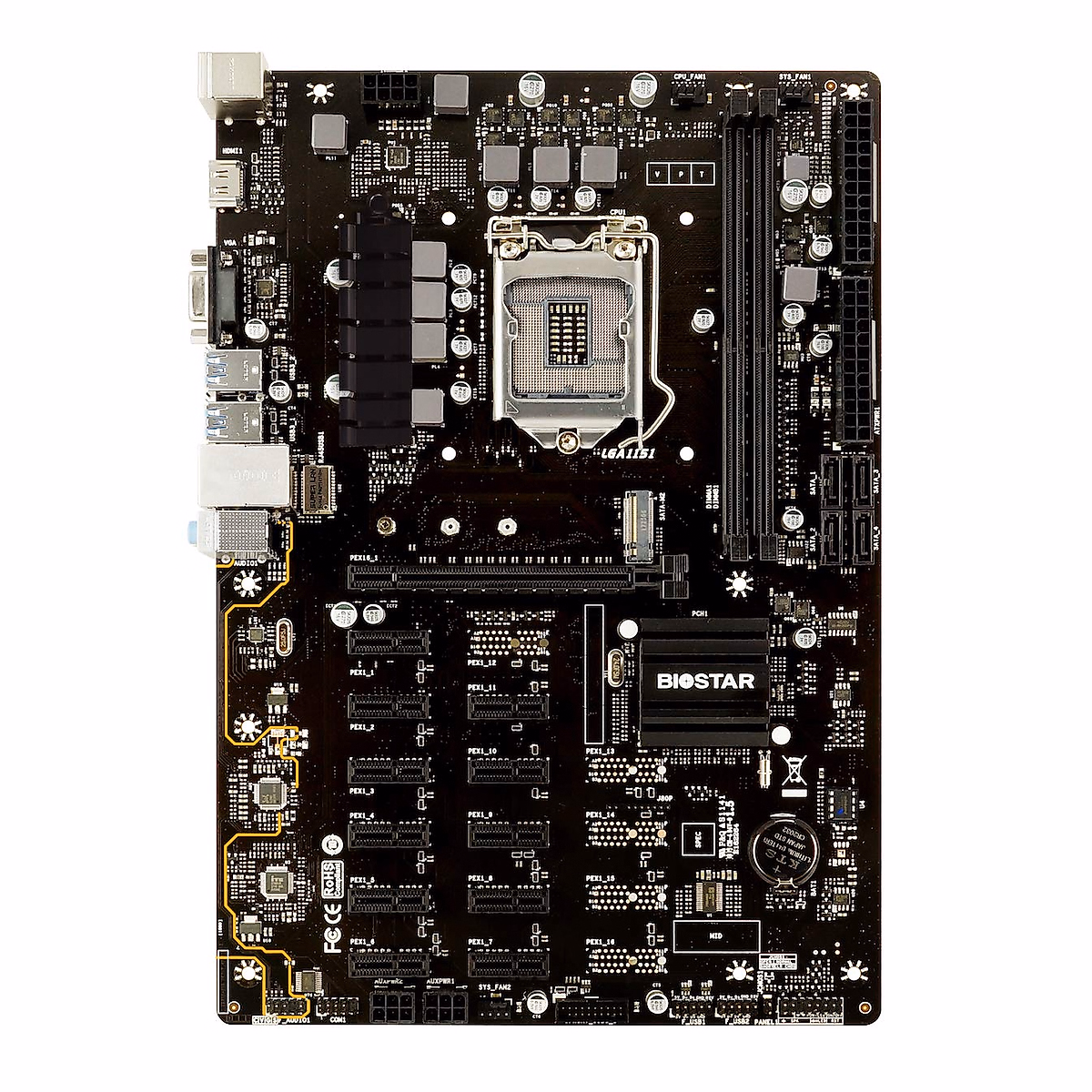 Biostar USA Warranty TB360-BTC PRO 2.0 Core i7/i5/i3 (Intel 8th and 9th Gen) LGA1151 Intel B360 DDR4 12 GPU Mining Motherboard Upgraded Model