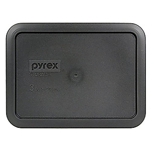 Pyrex (4 7210 Glass Dishes & (4) 7210-PC Charcoal Gray Lids