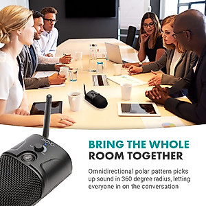 Movo MC2000 Wireless Conference Microphone System - USB Wireless Microphone for Computer - Conference Call Microphone for Zoom Meetings - Zoom Microphone for Video Meeting on Mac or PC Setup