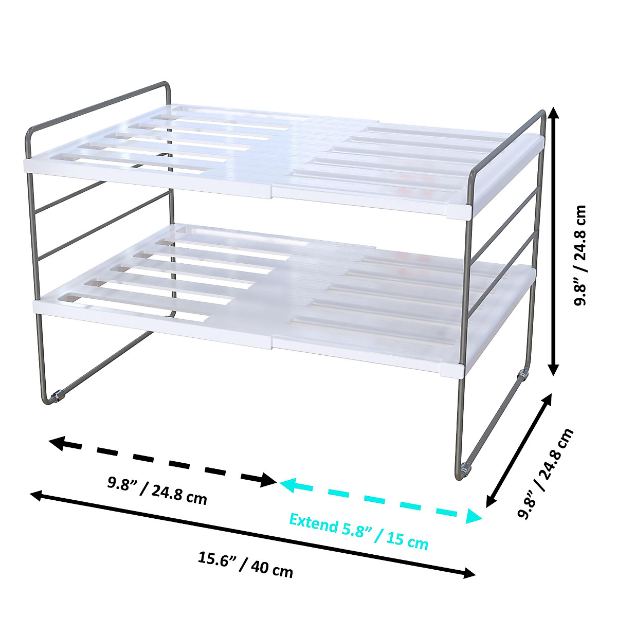 YAN & HIN 3-Tier Pantry Cabinet Organizers and Storage Adjustable Height and Expandable Kitchen Plastic Wrap Organizer Sturdy Aluminum Foil Countertop For Cupboard Multi-Purpose Use