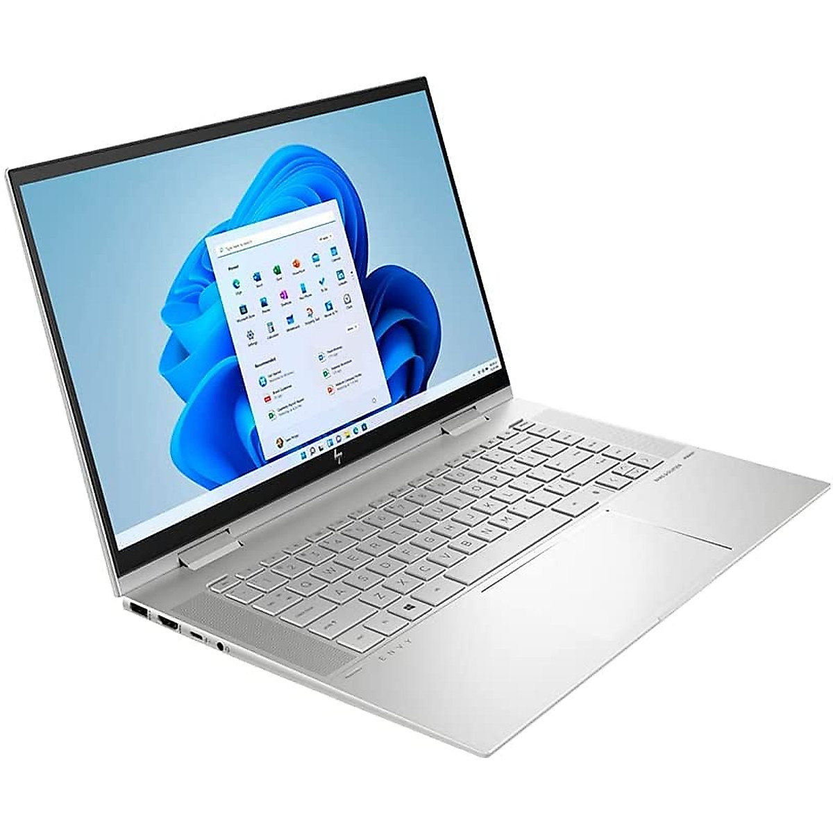 HP Envy X360 2-in-1 15.6" FHD Touchscreen Laptop Computer, Intel Core i7-1165G7, 32GB RAM, 1TB PCIe SSD, Backlit Keyboard, Iris Xe Graphics, HD Webcam, Windows 11, Silver, 32GB Hotface USB Card