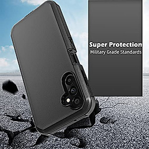 TASHHAR Phone Case for Samsung Galaxy A14 5G case,Heavy Duty Hard Shockproof Armor Protector Case Cover with Belt Clip Holster for Samsung A14 5G 2023 Phone Case (Black)