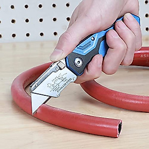 Kobalt Utility Knife & 11 Blades, Foldable Speed Release Quick Change Box Cutter