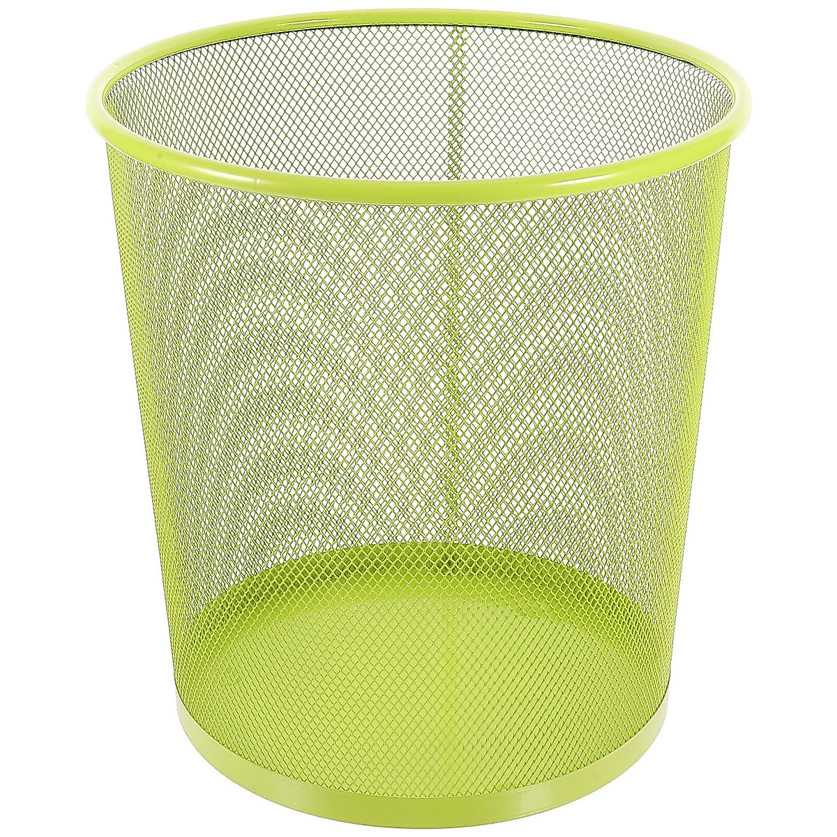 Ciieeo Green Mesh Trash Cans Mesh Office Trash Can Open Top Metal Wire Wastebaskets Waste Basket for Near Desk Garbage Can Recycling Garbage Container Bin 26.5x28cm