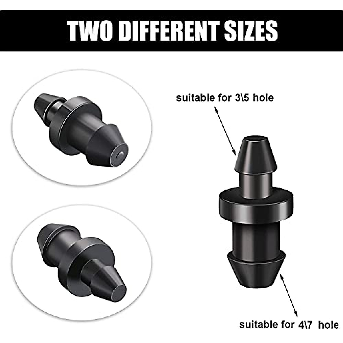 60 Pieces Drip Irrigation 1/4" Barbed Tubing End Plugs,Barbed Connectors End Cap for Drip or Sprinkler Systems