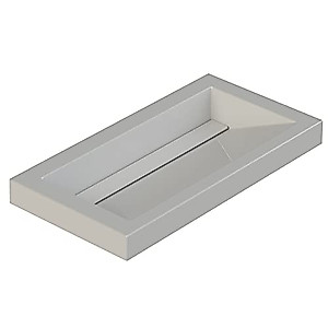 Lift Bridge Kitchen & Bath Assembled Wall-Mount Floating Bathroom Vanity with White Cultured Marble Top Sink Set, 37 in. W x 19 in. D x 29 in. H in Gray with Viteli + Genova Top