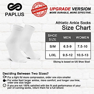 Compression Running Ankle Socks for Men and Women (6 Pairs), Quarter Athletic Socks for Running, Cycling, Golf, Work