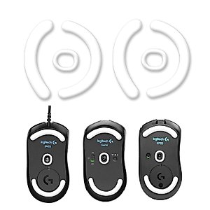 HYPERSLIDES 2 Sets Rounded Curved Edges Mouse Feet, Skates, Pads for Logitech G703, G603, G403 Gaming Mouse Feet Replacement (0.8mm, Smooth, Pure White PTFE) Pro Performance Upgrade