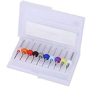 10Pcs/Set 0.3-1.2mm Print Circuit Board Drill Bits Carbide Micro Drill Bits Set PCB CNC Rotary Drilling Tool for Print Circuit Board Stone