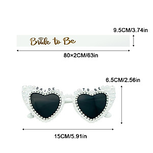 molchagar Bride to be Sash & Bride Sunglasses for Bachelorette Party Decorations, Bridal Shower Gift, Wedding Favors, Bride, Birdesmaid Accessories