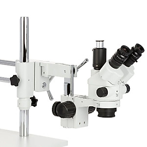 AmScope - 3.5X-90X Simul-Focal Stereo Lockable Zoom Microscope on Dual Arm Boom Stand - SM-4NTPZ