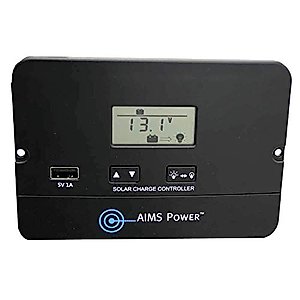 AIMS Power Flush Mount 10 Amp Solar Charge Controller 12/24V PWM