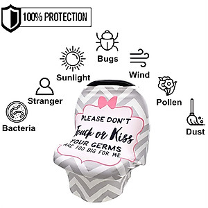 Nursing Cover for Baby Breastfeeding Stretchy Car Seat Canopy for Baby Girls/Boys, Multi-Purpose Soft Breathable Nursing Cover for Shopping Cart, High Chair, Stroller, Baby Shower Gifts(Stripe)