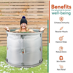 IcyShredZ Ice Bath Tub For Athletes - 6 Layered Ice Tubs for Cold Plunge with Collapsible Aluminum Frame and Cover – Portable Cold Plunge Tub For Cold Water Therapy