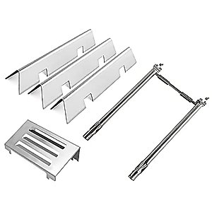 67060 Heat Deflector,7635 15.3'' Flavorizer Bars,69785 Burner Tube Replacement Parts Repair Kit for Weber Spirit II 200 Series(with Up Front Control ),Model Years 2017 and Newer (Spirit II 200 Series)