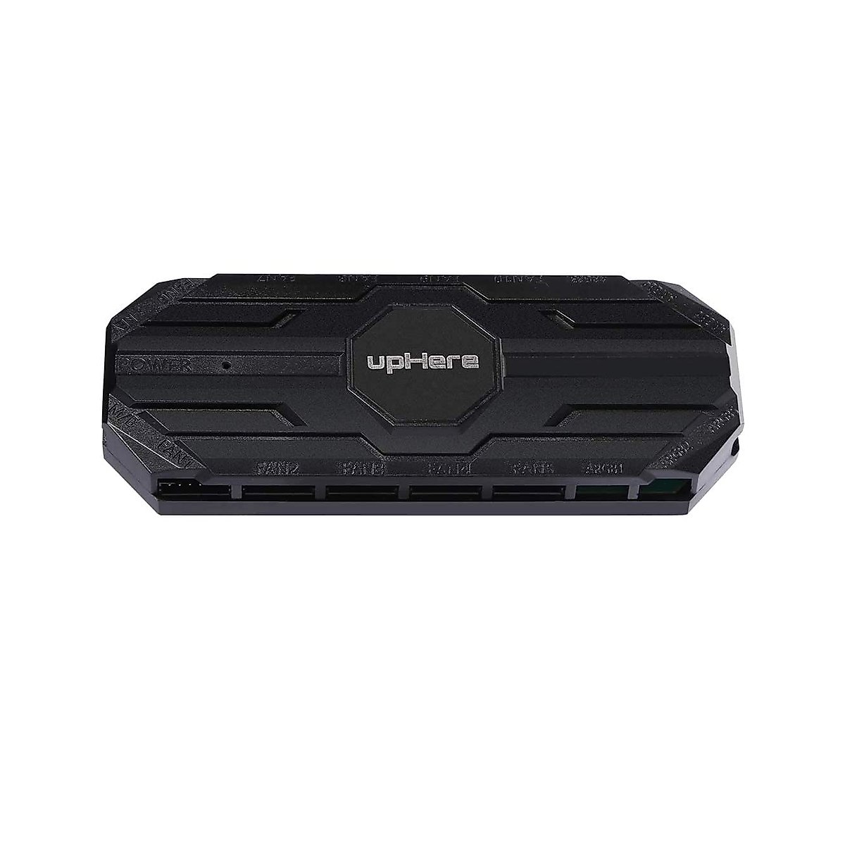upHere 10-Port 6PIN SATA RGB Hub with 21-Key Remote Control/Splitter for 6-Pin Case Fans in Black-MBX10
