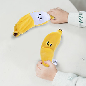 KINREX Peel-Off Banana Plush Stuffed Toy - Kid Stuffed Fruit Toy - Measures 8" – 20.3 cm.