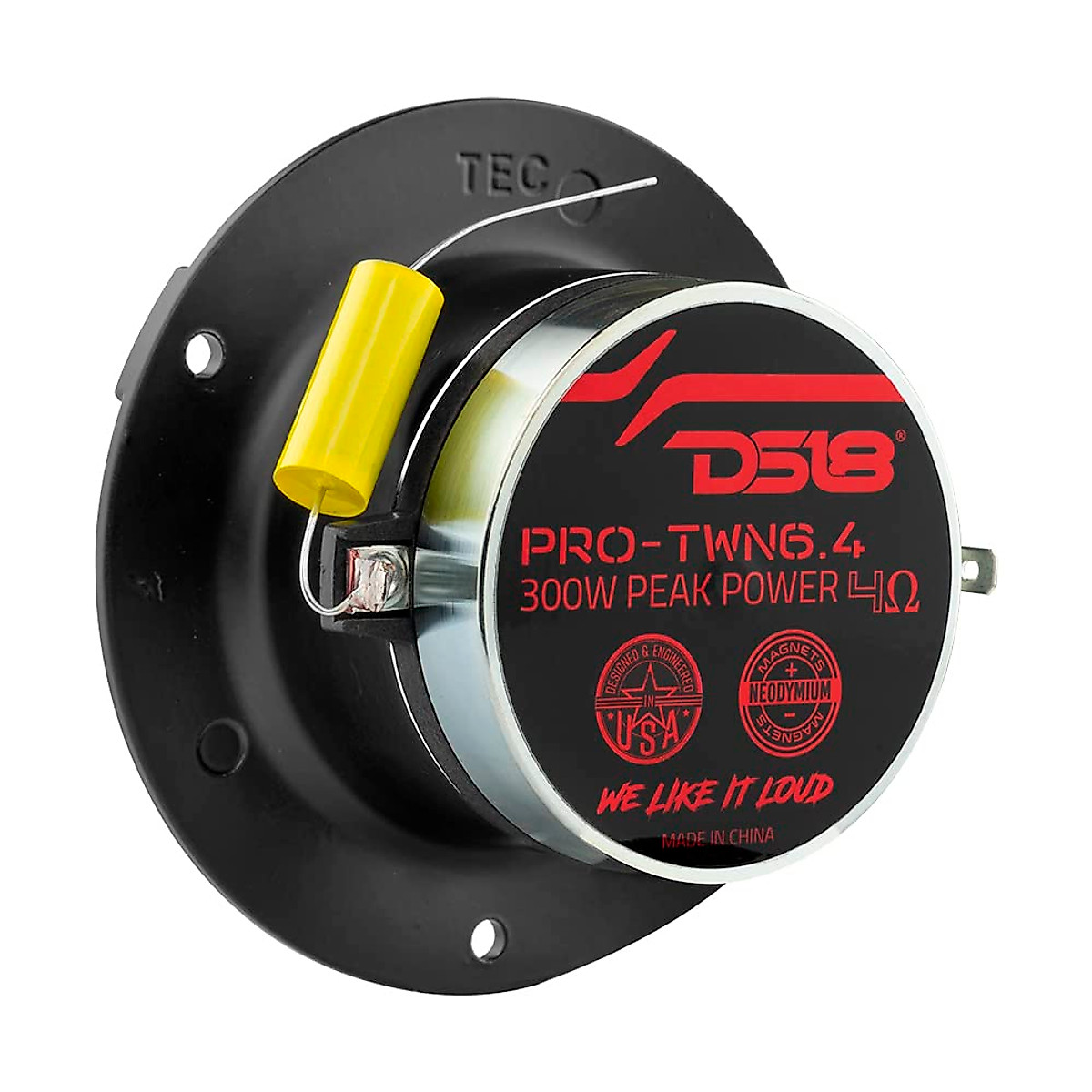 DS18 PRO-TWN6.4 PRO 4" Super Bullet Tweeter High Compression Neodymium 1.25" Voice Coil 4 Ohms - High Sensitivity of 109 dB - The Best Tweeters in The Pro Audio and Voceteo Market (1 Speaker)