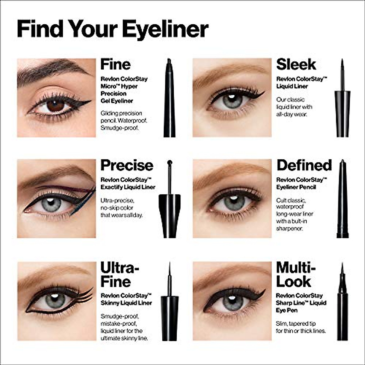 Revlon Skinny Liquid Eyeliner, ColorStay Eye Makeup, Waterproof, Smudge-proof, Longwearing with Ultra-Fine Tip, Mahogany Flame, 0.08 oz