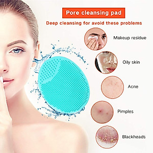 Shampoo Brush Bath Brush Kit Including Hair Scalp Massager Brush,Silicone Shower & Bath Brush Gentle Scrub Skin Exfoliation,Pore Cleaning Pad for Men Women Kids(Green)