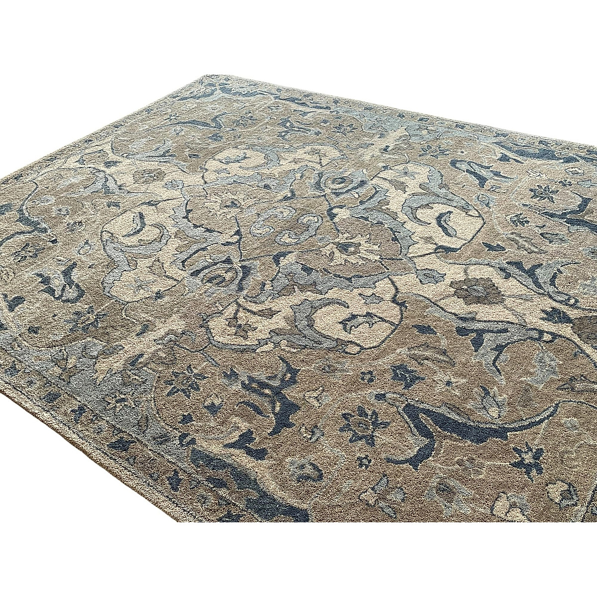 Natural Weave Pb Rug Hand Tuffted Nolan Style Traditional Wool Area Rugs Suitable for Living Room, Bedroom, Dining Room | 100% Wool | 100% Cotton Backing (8 x 10 FT)