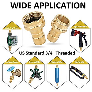 STYDDI Garden Hose Repair Connector Fitting, Aluminum Mender Female and Male Hose End Connector with Zinc Clamp, Fit 5/8-Inch and 3/4-Inch Garden Hose, 3 Sets