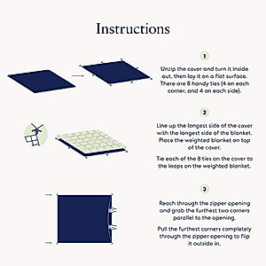 [Premium Removable Duvet Cover for Weighted Blankets] by Luna - Silky Bamboo Fiber Weighted Blanket Cover- 8 Tie System for Secure Fastening [Queen Size - 60" x 80"] [Dark Grey]