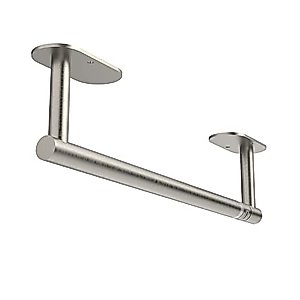WZKALY Paper Towel Holder, Adhesive Paper Towel Holder Under Cabinet Self-Adhesive or Wall Mounted SUS304 Stainless Steel for Kitchen Bathroom Farmhouse Barbecue Laundry (Sliver)