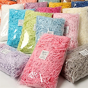 NC Basket Grass,Crinkle Cut Tissue Paper,Recyclable Craft Shred Confetti Raffia Paper Filler,For Easter Gift Box Wrapping Packing Filling,100g 3.53oz Party Decoration (light pink)