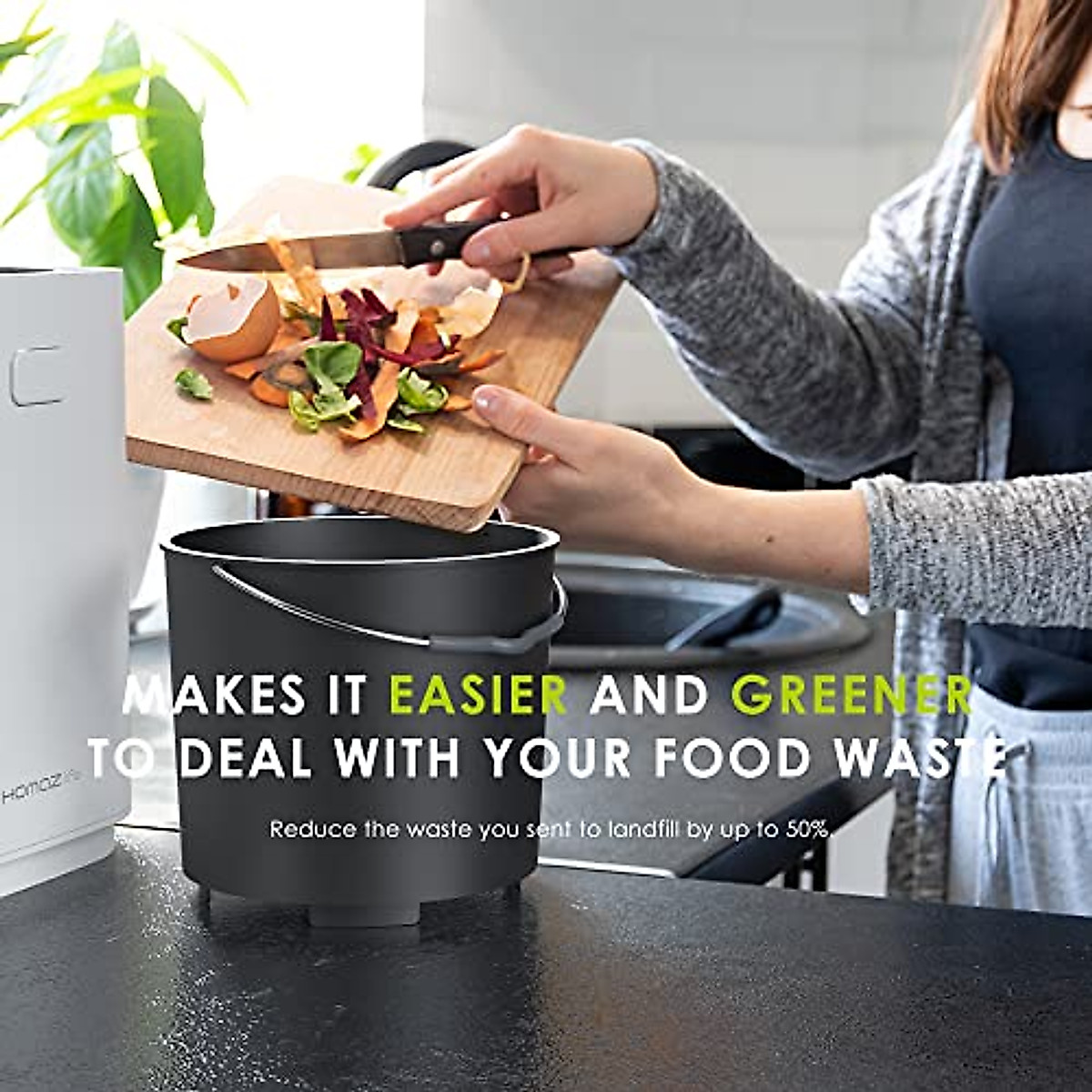 Homaz life Electric Kitchen Composter, Smart Waste Compost Machine, Indoor Countertop Food Cycler, 4.5 Liters