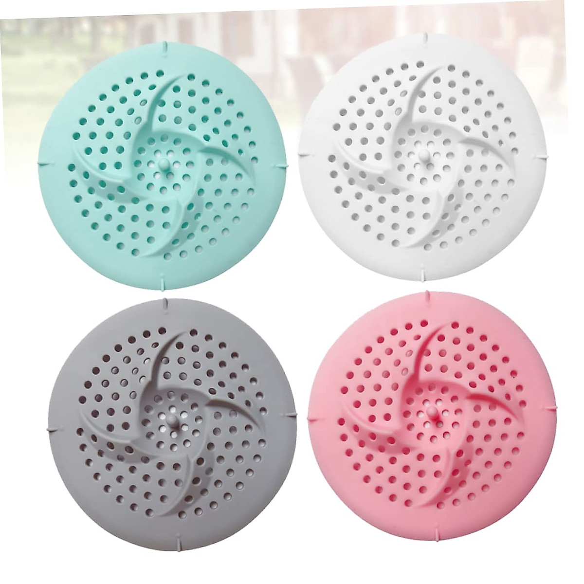 Veemoon 4pcs Floor Drain Cover Bathtub Strainer Bathtub Drain Cover Silicone Drain Cover Kitchen Sink Plug Sink Drain Filter Home Sink Filter Bath Sink Bath Filter Simple Kitchen Supplies